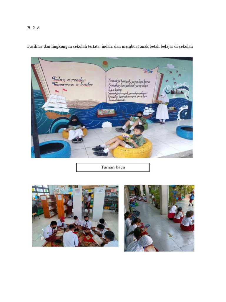 B.2.a Fasilitas Dan Lingkungan Sekolah Tertata, Indah, Dan Membuat Anak ...