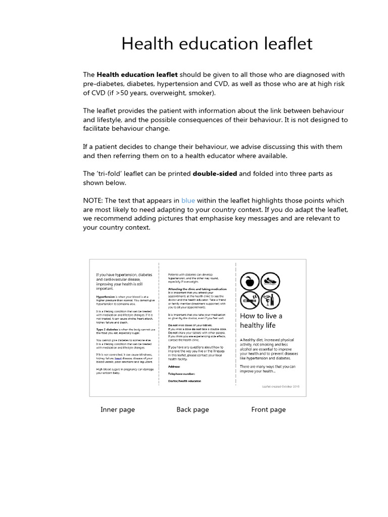 Health Education Leaflet | PDF