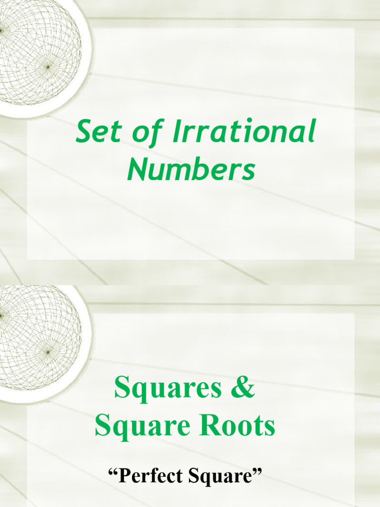 Lesson 3.2 Set of Irrational Numbersstudents | PDF | Square Root | Numbers