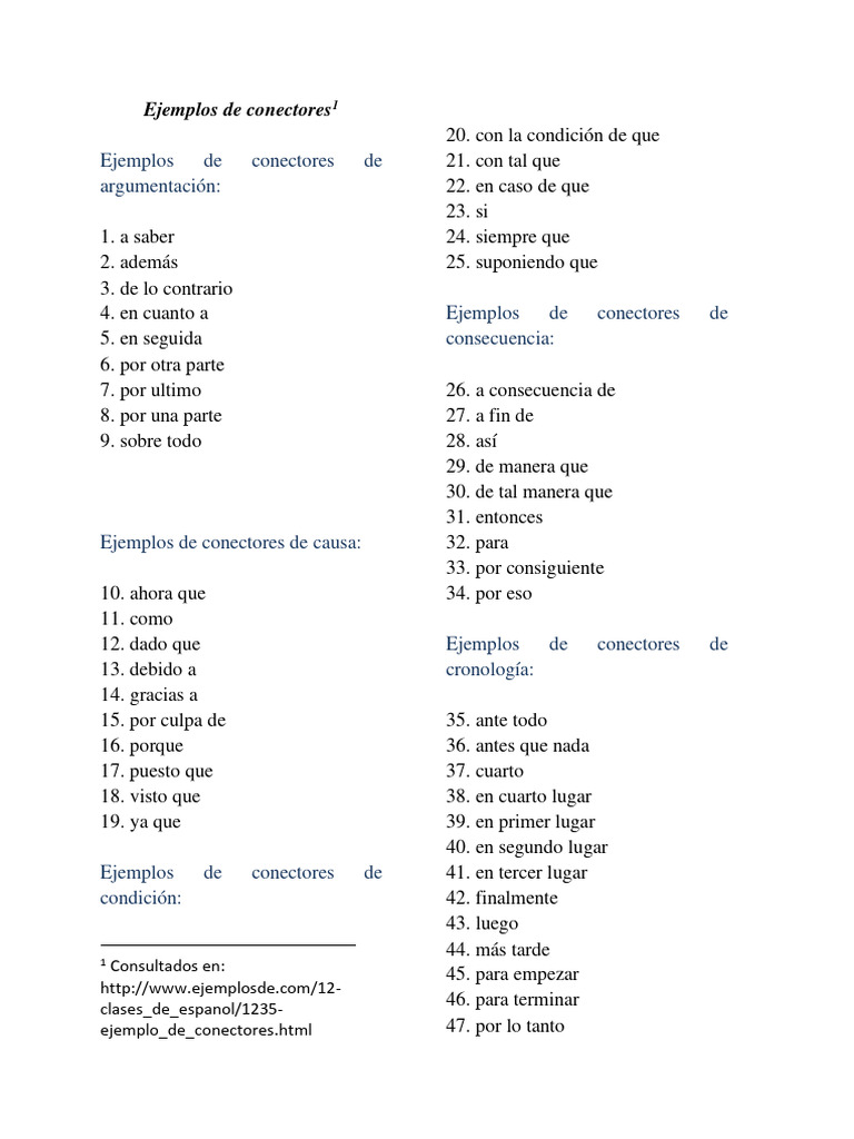 Ejemplos de Conectores | PDF