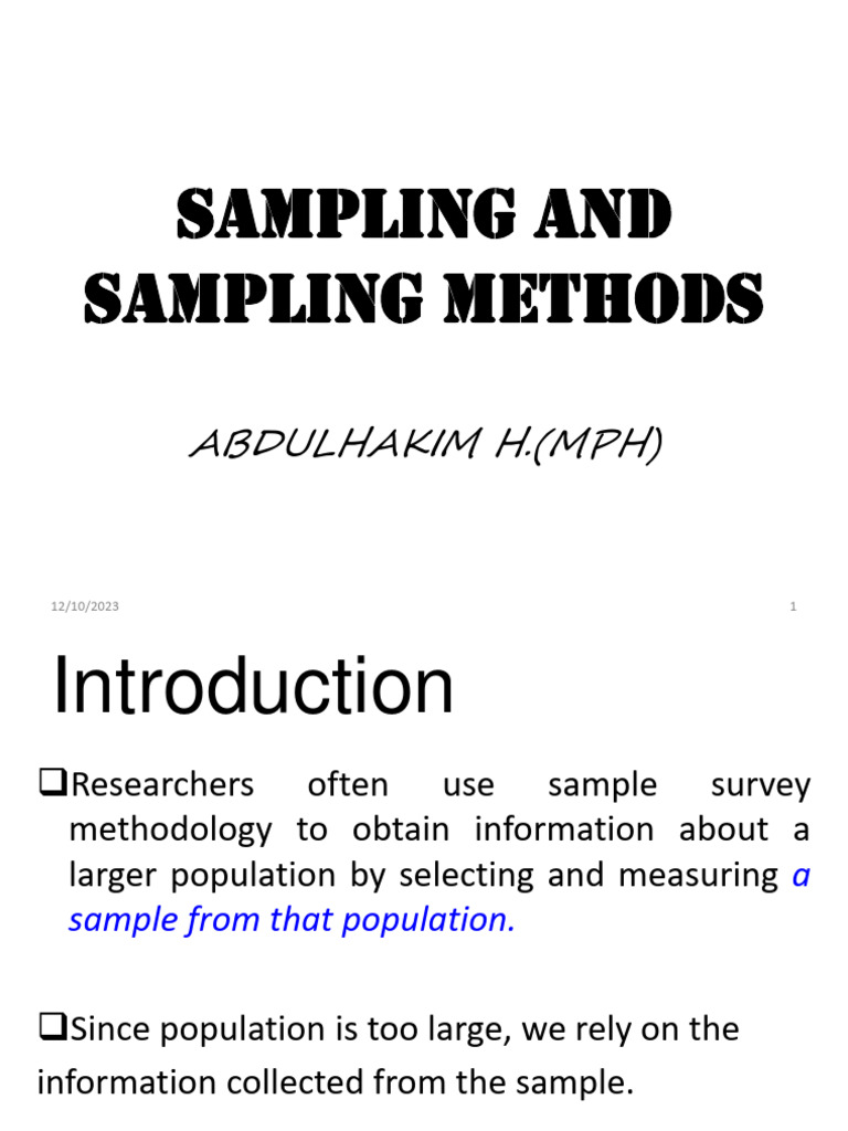 Sampling | PDF | Sampling (Statistics) | Statistics