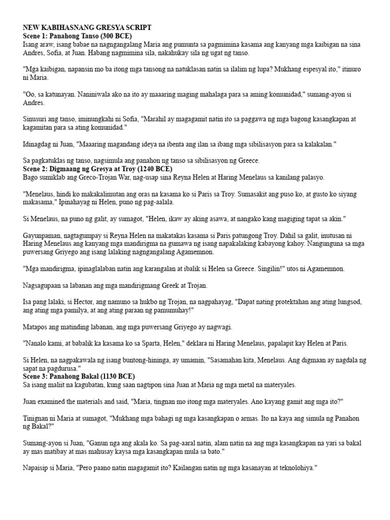 Kabihasnang Gresya Script | PDF