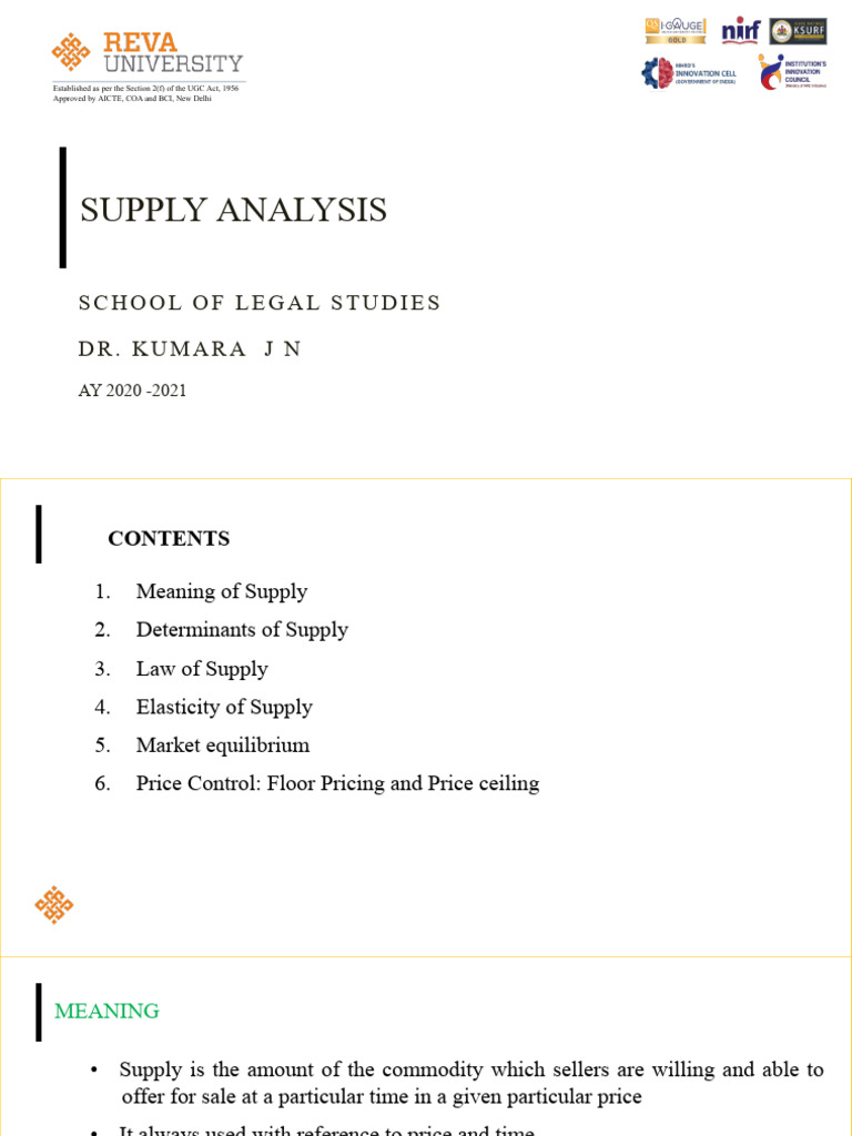 Supply Analysis | Download Free PDF | Supply (Economics) | Elasticity (Economics)