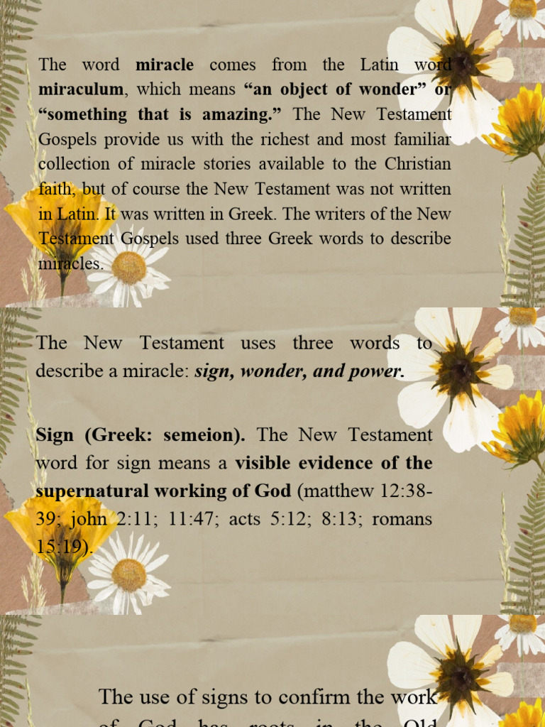 Understanding Miracles in Scripture | PDF | Miracle | Jesus