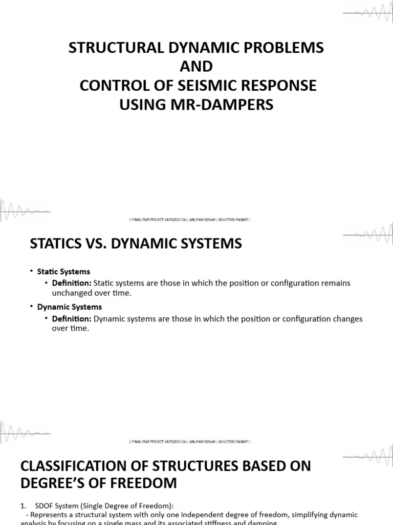 Structural Dynamic Problems AND Control of Seismic Response Using Mr-Dampers | PDF | Oscillation ...