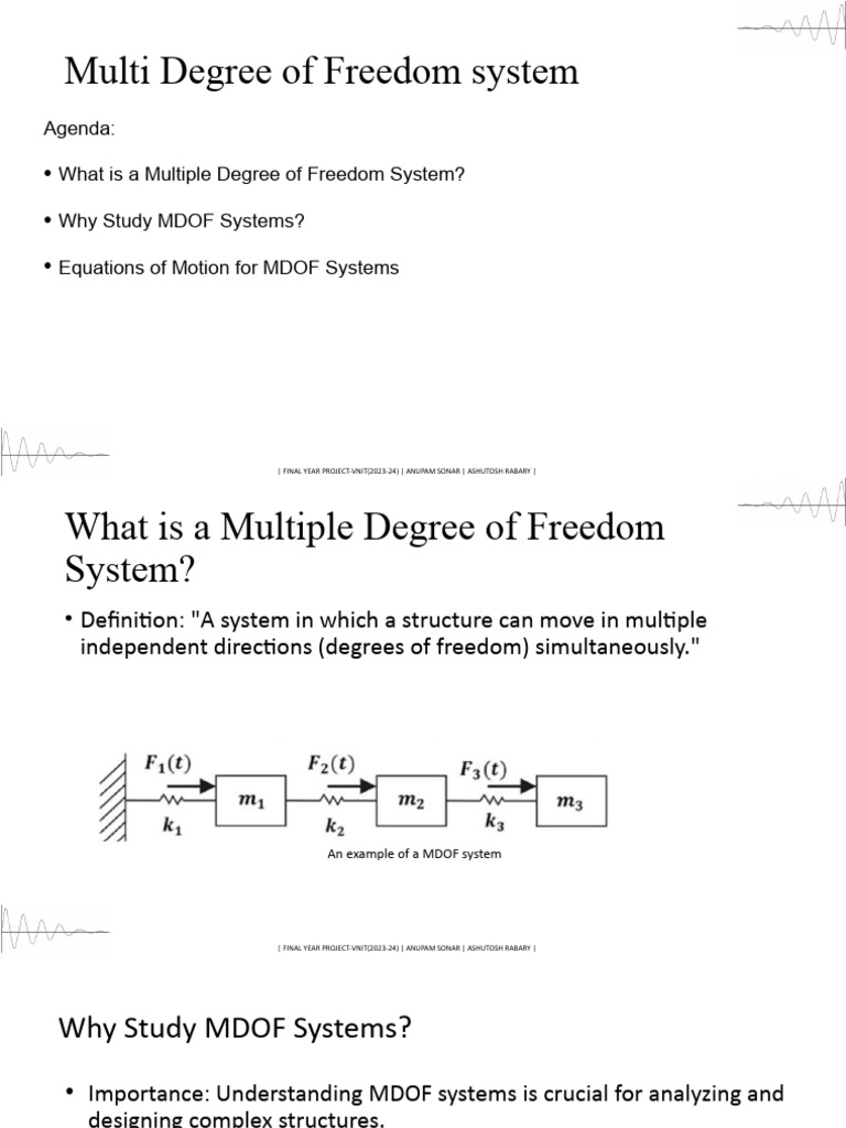 Understanding Multi Degree of Freedom Systems | PDF | Equations ...