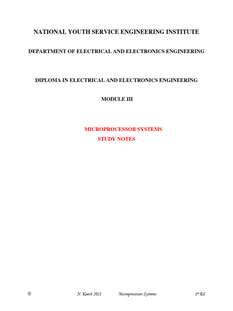 MICROPROCESSOR SYSTEMS NOTES - Copy-1 | PDF | Microprocessor | Central ...