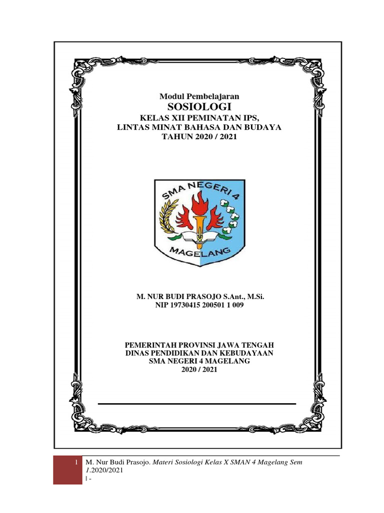 Modul Sosio X Sem Gasal | PDF