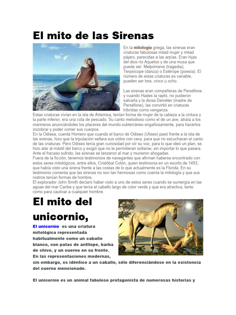 Mitos de Guatemala | PDF | Sirena | Unicornio