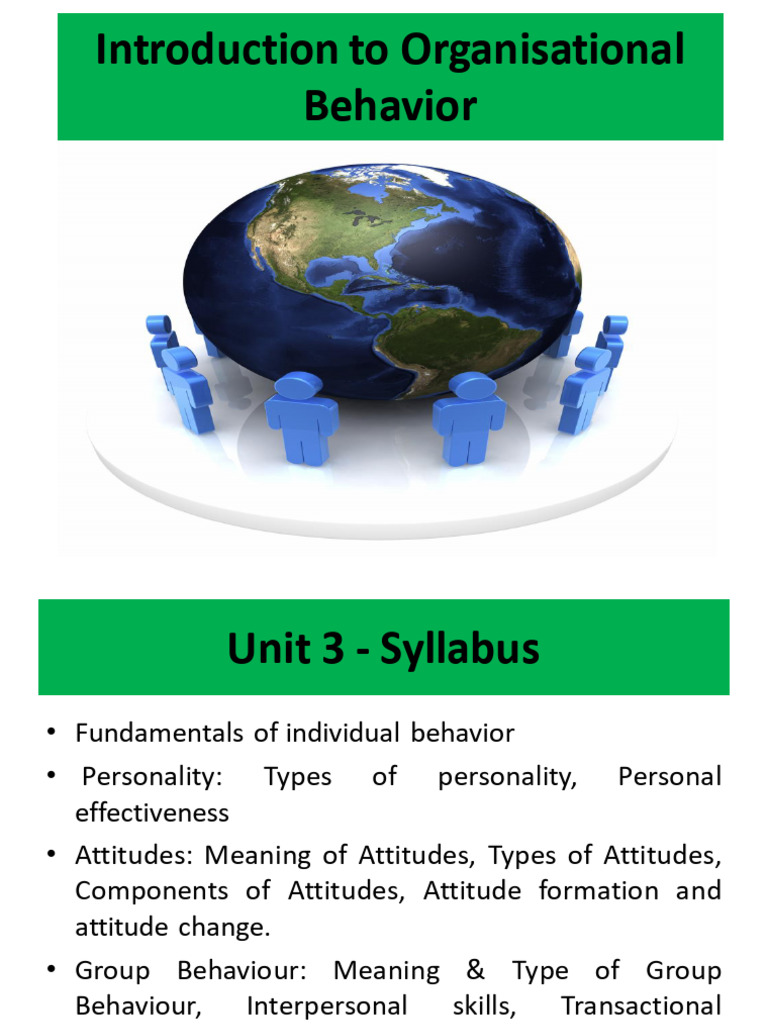 KMBN 101 - MCOB - Unit 3 - Student | Download Free PDF | Id | Attitude (Psychology)