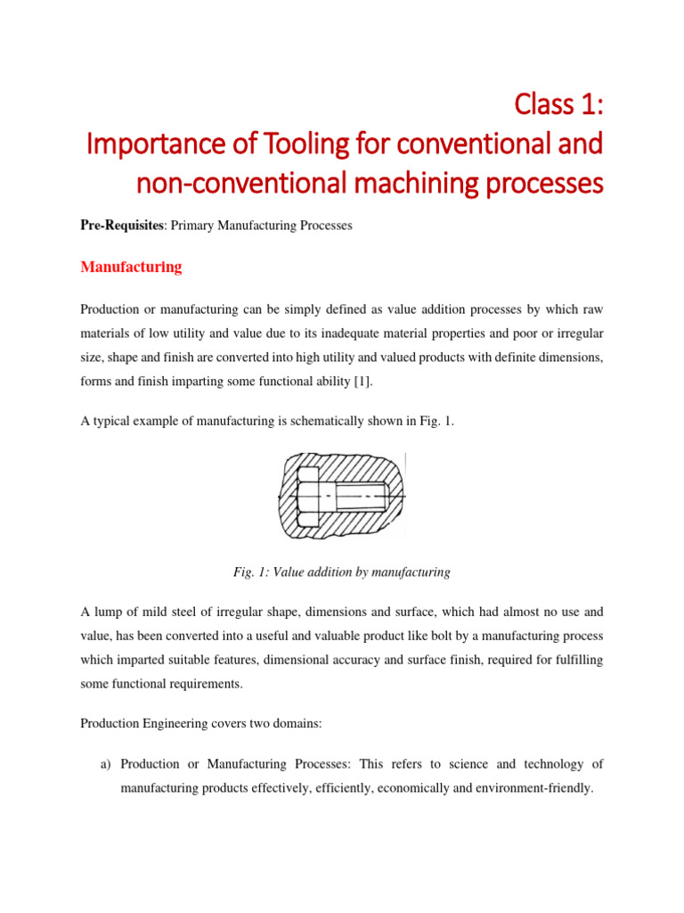 Class 1 | PDF | Machining | Machine Tool