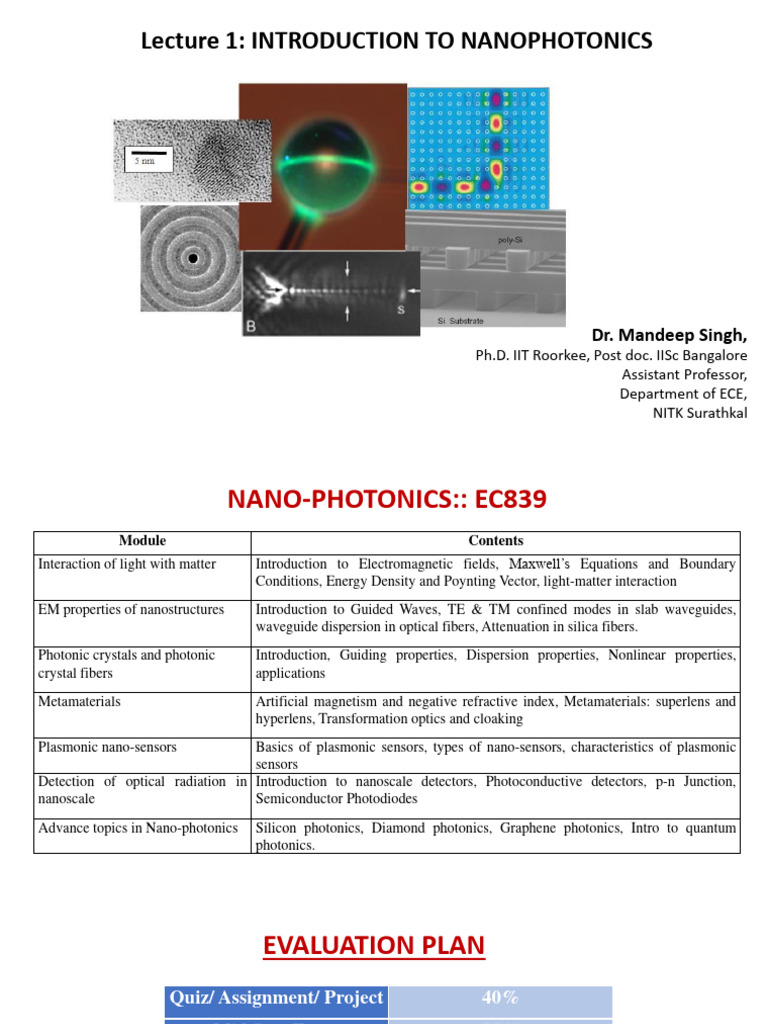 Lecture 01 - Introduction | PDF | Photonics | Metamaterial