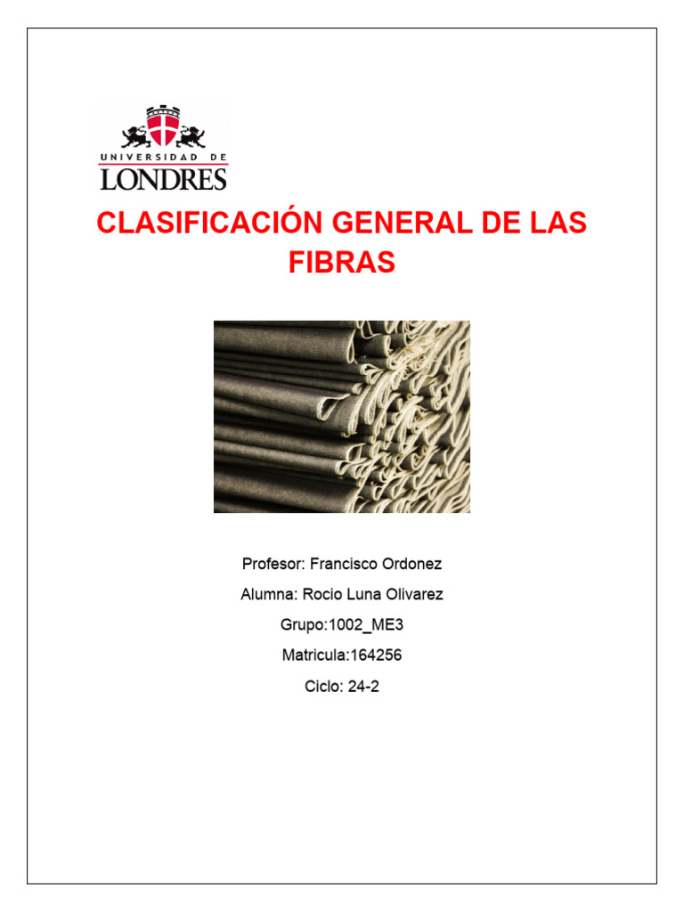 Clasificación General de Las Fibras | PDF | Fibra sintética | Lana