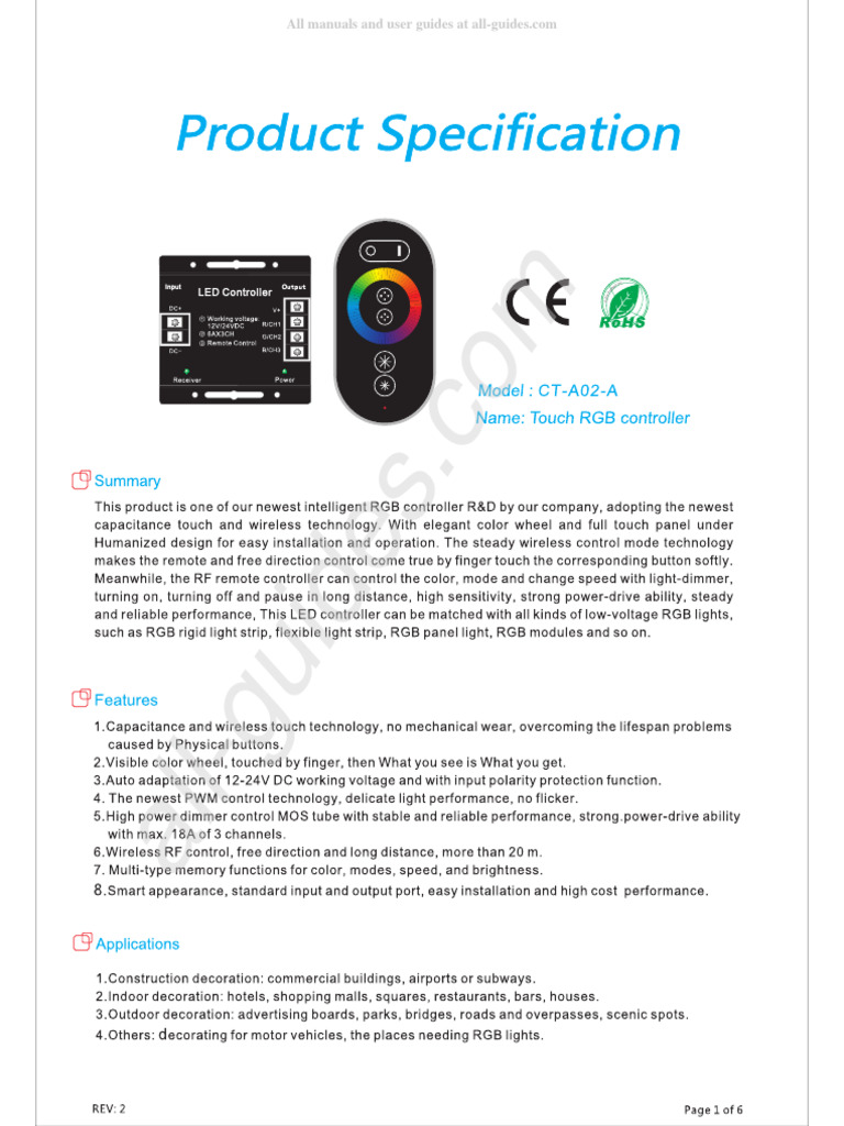 Principal Led CT A02 A Product Manual 6 | PDF