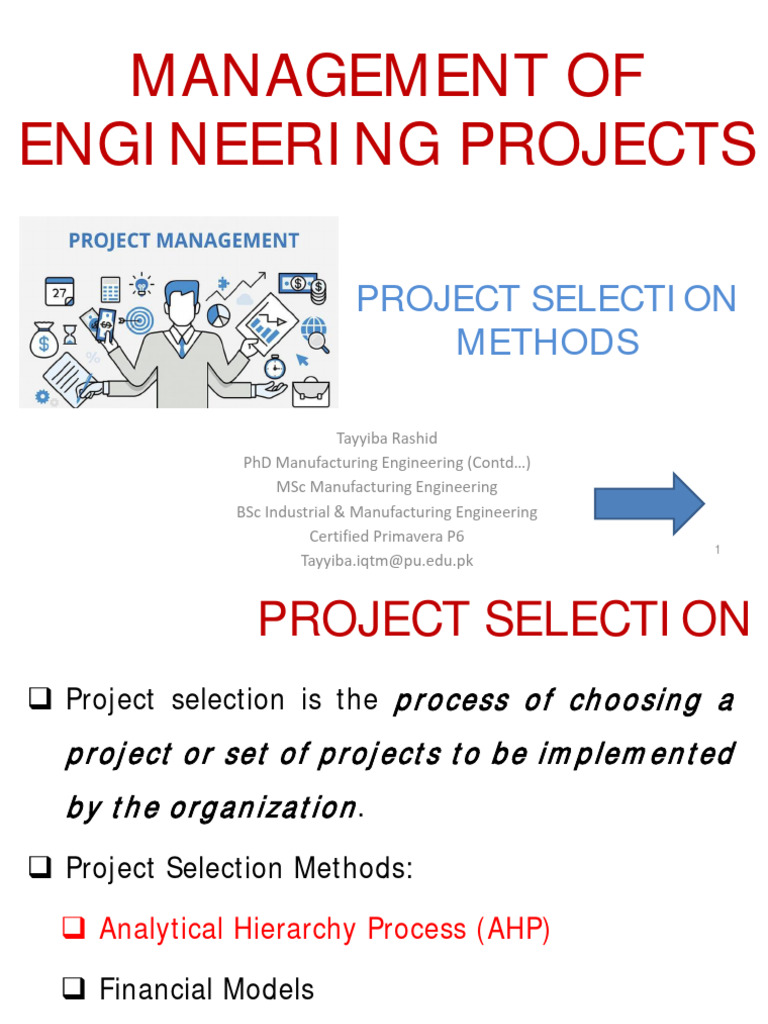 Project Selection Methods (AHP) | PDF | Net Present Value | Applied ...