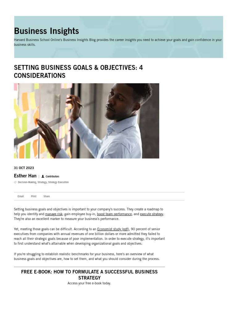 Setting Effective Business Goals | PDF