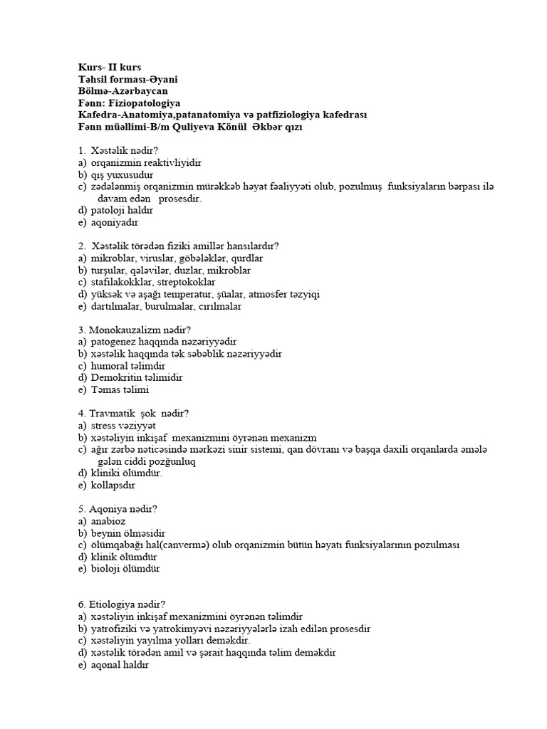 Qarışıq Variant - Fizio | PDF