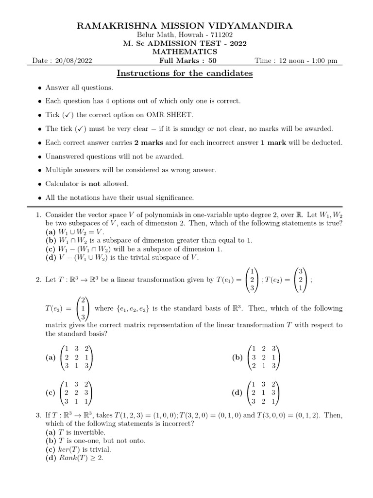 Math PG | PDF | Linear Subspace | Basis (Linear Algebra)