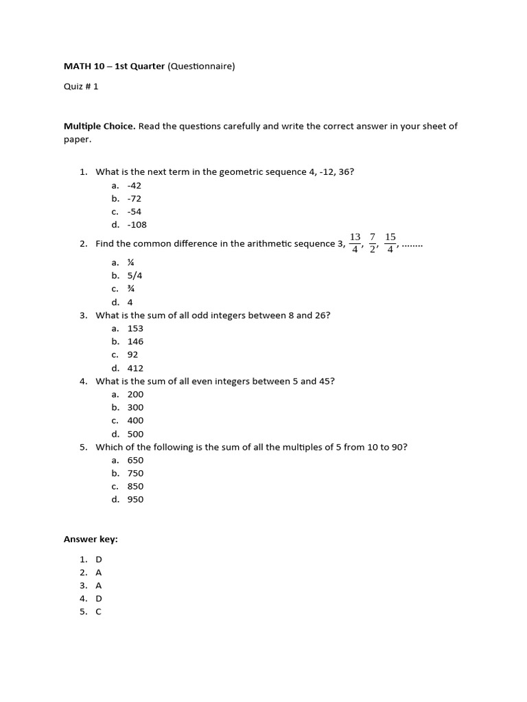 QUIZZES | PDF | Discrete Mathematics | Number Theory
