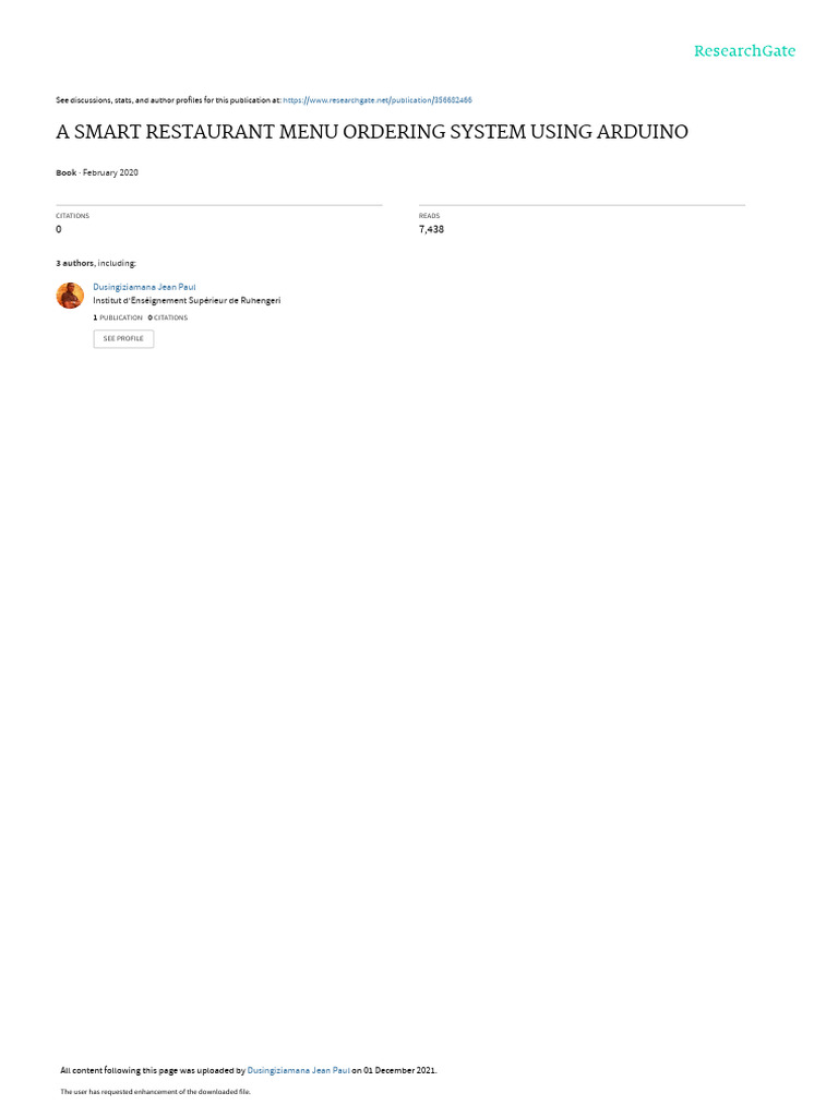 ASmart Restaurant Menu Ordering Systemusing Arduino | PDF | Conceptual ...