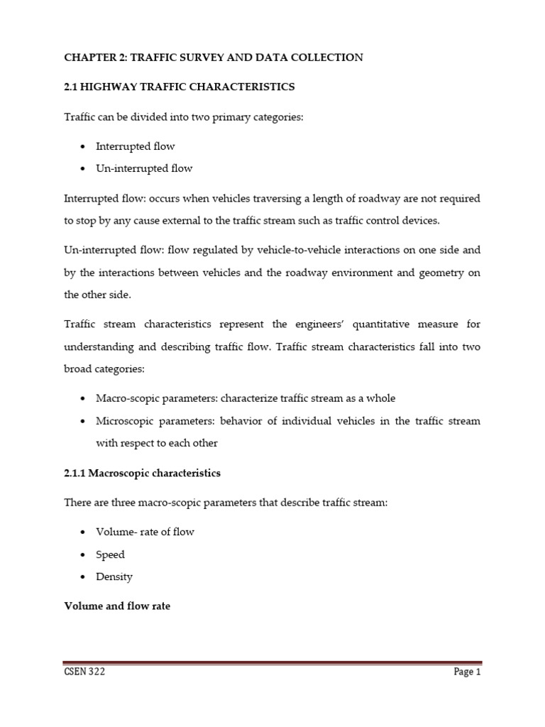 Chapter 2 - Traffic Survey and Data Collection Methods | PDF | Sampling ...
