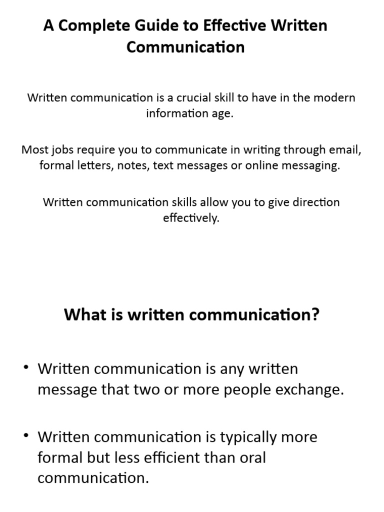 Effective Written Communication Guide | PDF | Communication | Memorandum