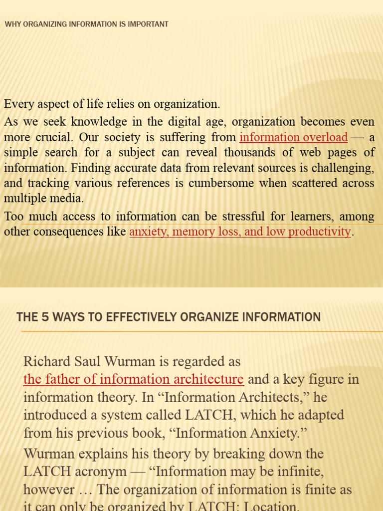 Organizing Information | PDF