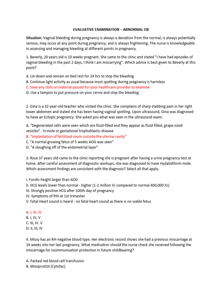 Abnormal Ob | Download Free PDF | Miscarriage | Pregnancy