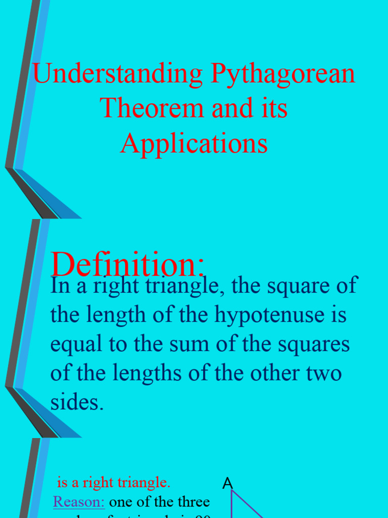 Understanding Pythagorean Theorem and Its Applications by Rajyalakshmi | PDF | Classical ...