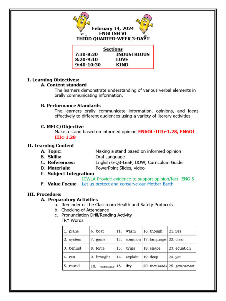 Q3 English W3 D1 | PDF | Thought | Evidence