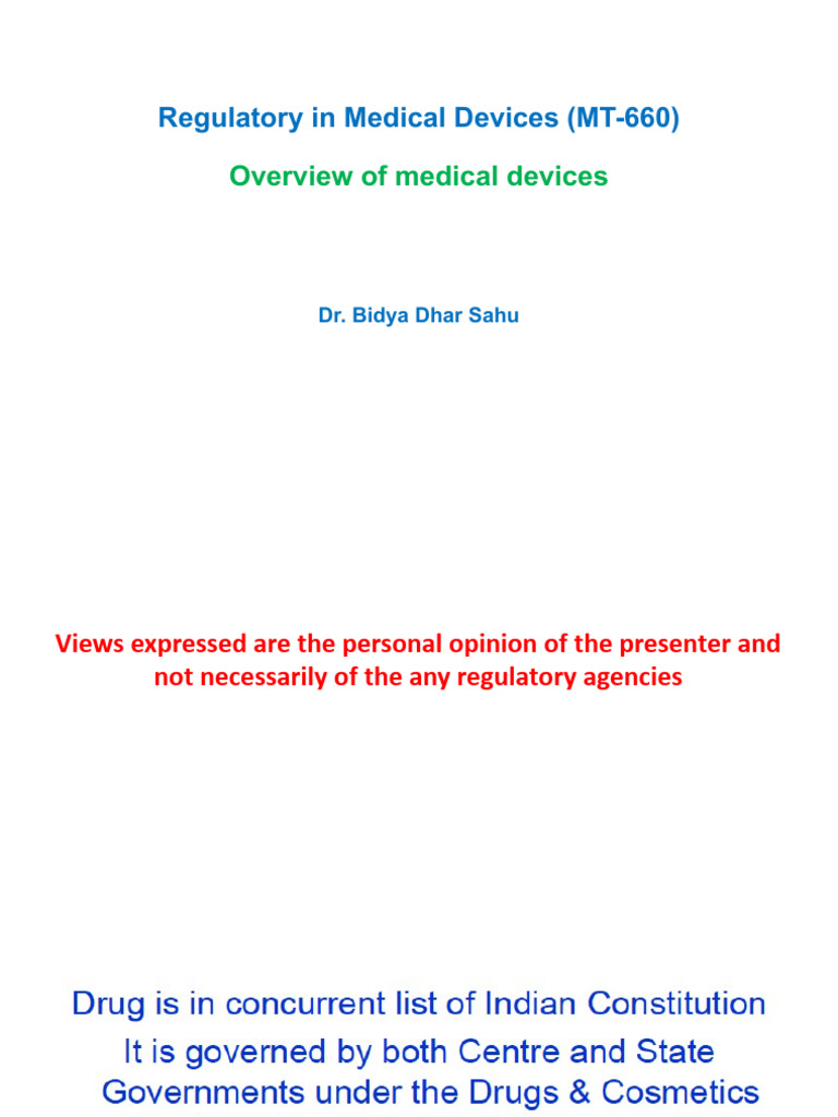 Overview of Medical Devices Class 1 | PDF | Medical Device | Medical ...