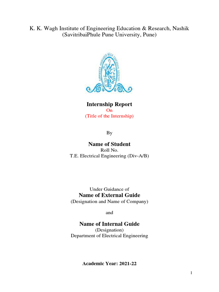 Internship Report Template for Engineering | PDF | Specification ...