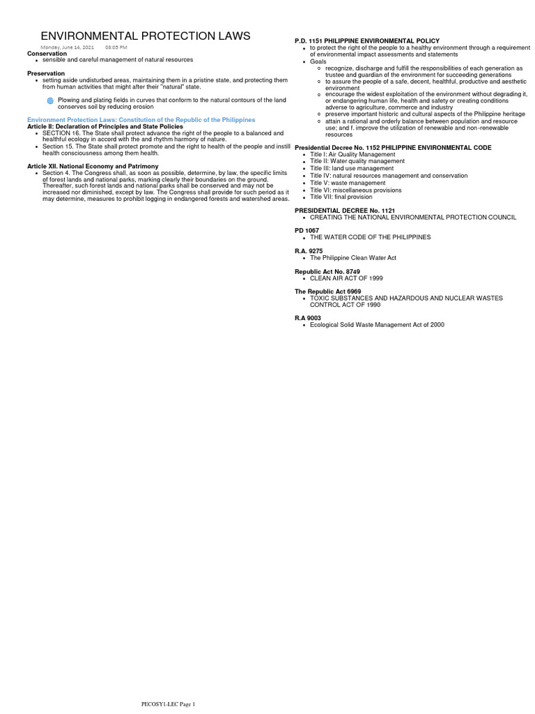Environmental Protection Laws | Download Free PDF | Environmental Law ...