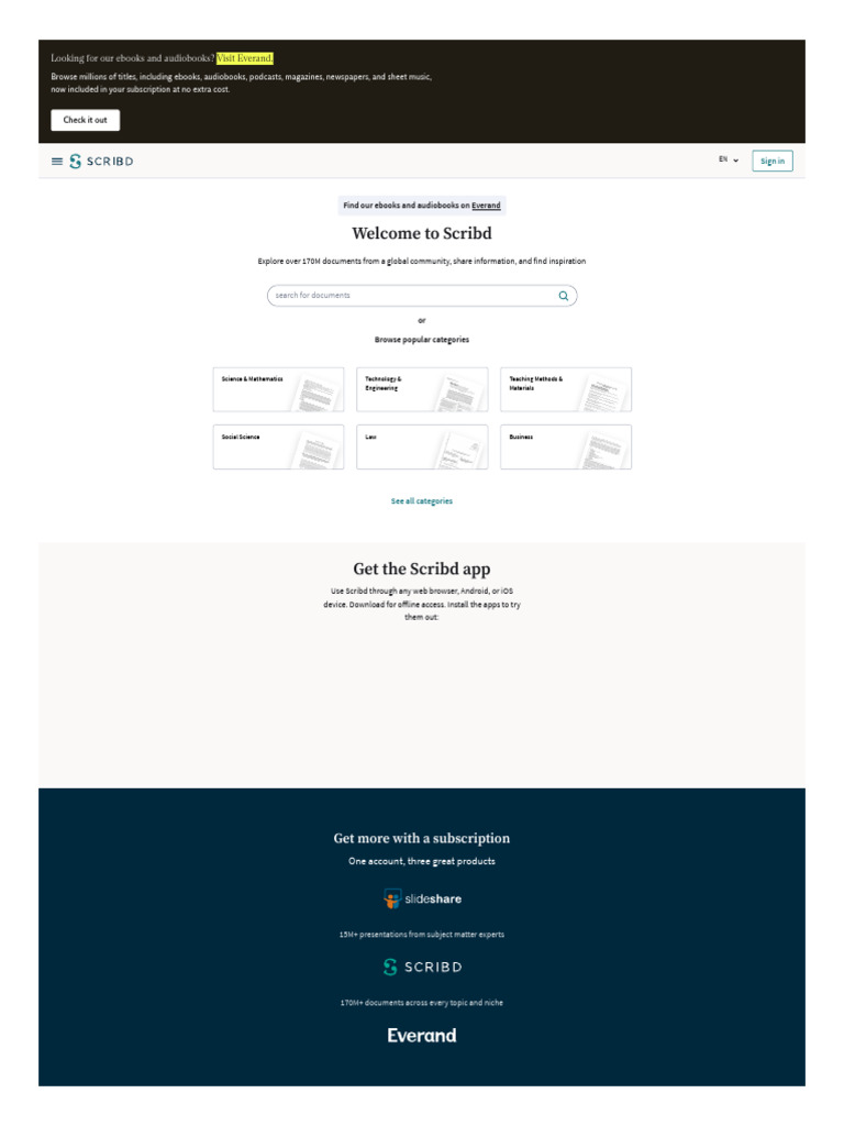 Scribd - Explore 170M+ Documents From A Global Community | PDF | Scribd | Mobile App