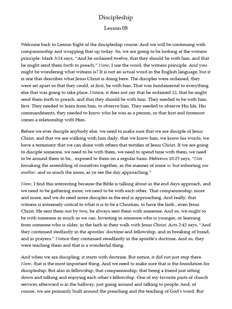 Discipleship-Lesson-08 | PDF | Paul The Apostle | Saint Peter