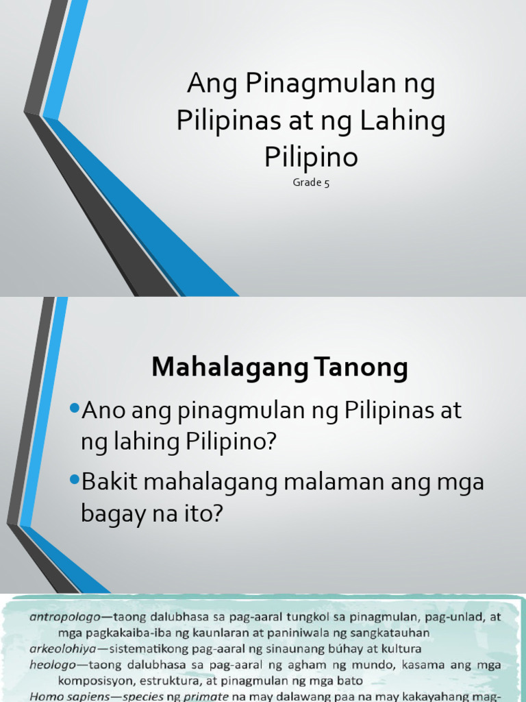 ARALIN 3 Pinagmulan NG Lahing Pilipino | PDF ARALIN 3 Pinagmulan NG Lahing Pilipino | PDF