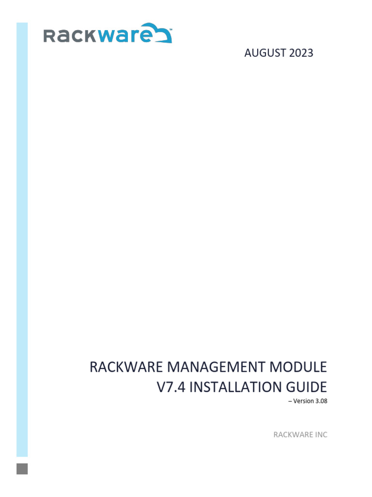 RackWare RMM v7.4 Installation Guide v3.08 | PDF | Computer ...