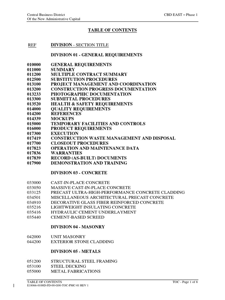 SPC FD 00 G00 Part 01 of 12 Division 01 | PDF | Specification ...