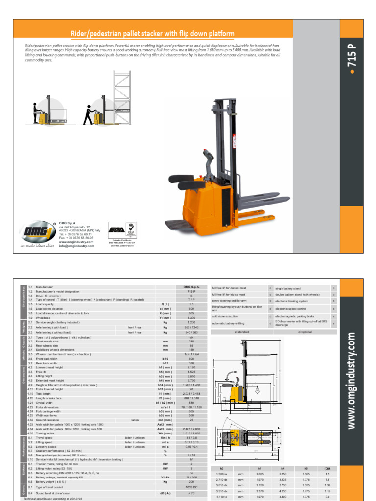 Rider/pedestrian Pallet Stacker With Flip Down Platform: We Make Ideas ...