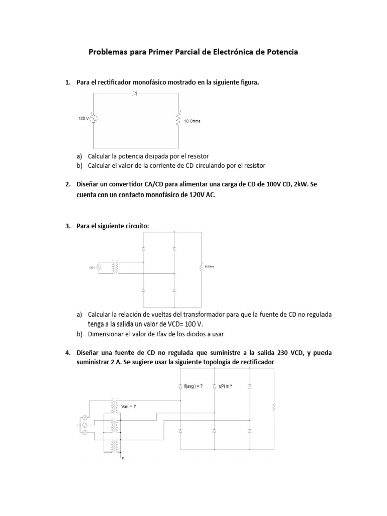 Problemas de Electrónica de Potencia | PDF | Métodos y materiales de enseñanza | Ciencia y ...