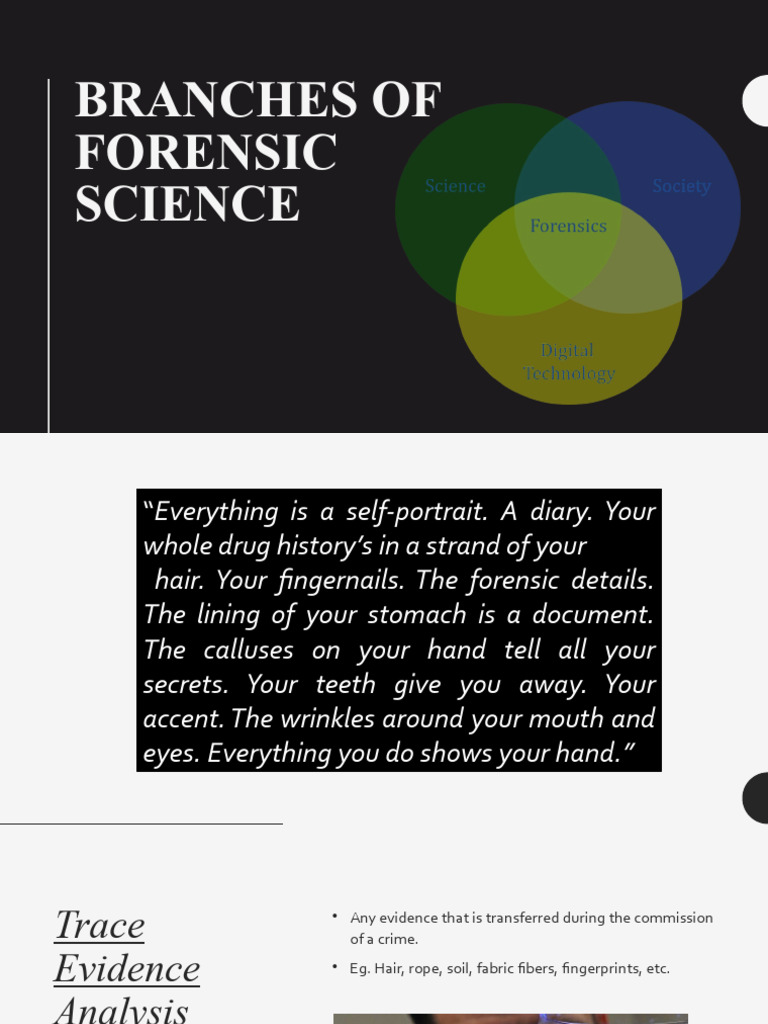 Branches of Forensic Science | PDF | Forensic Science