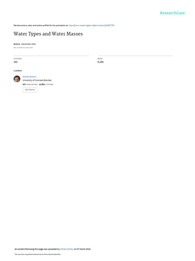 Water Types and Water Masses | PDF | Oceans | Salinity