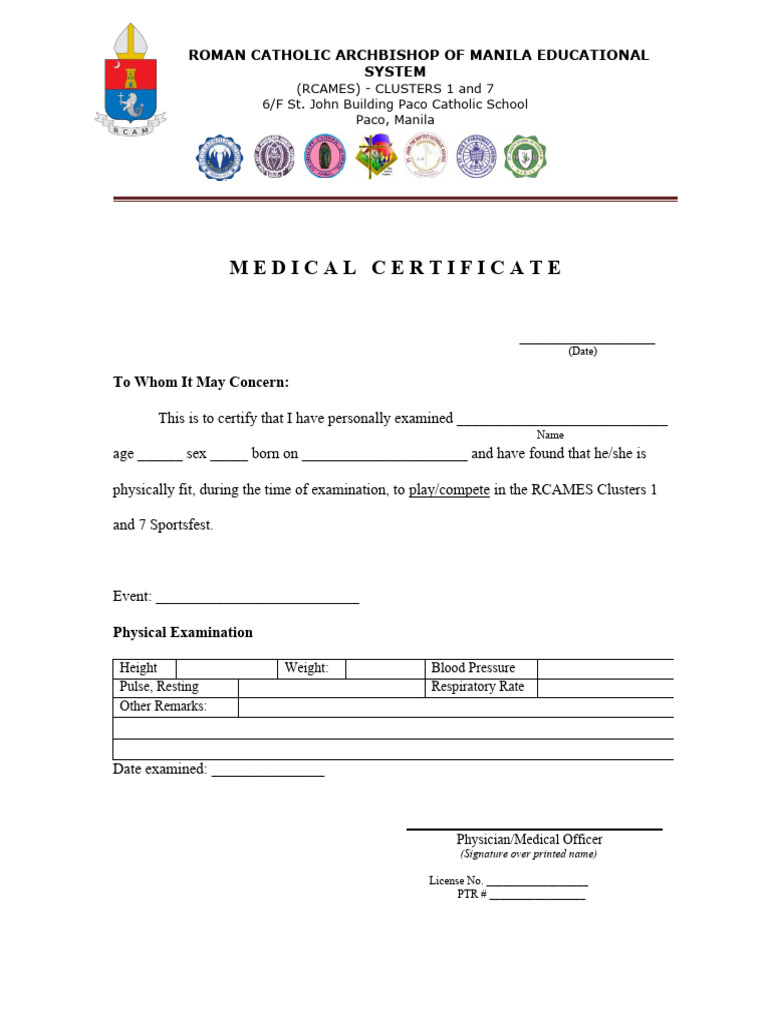 RCAMES Medical-Certificate | PDF