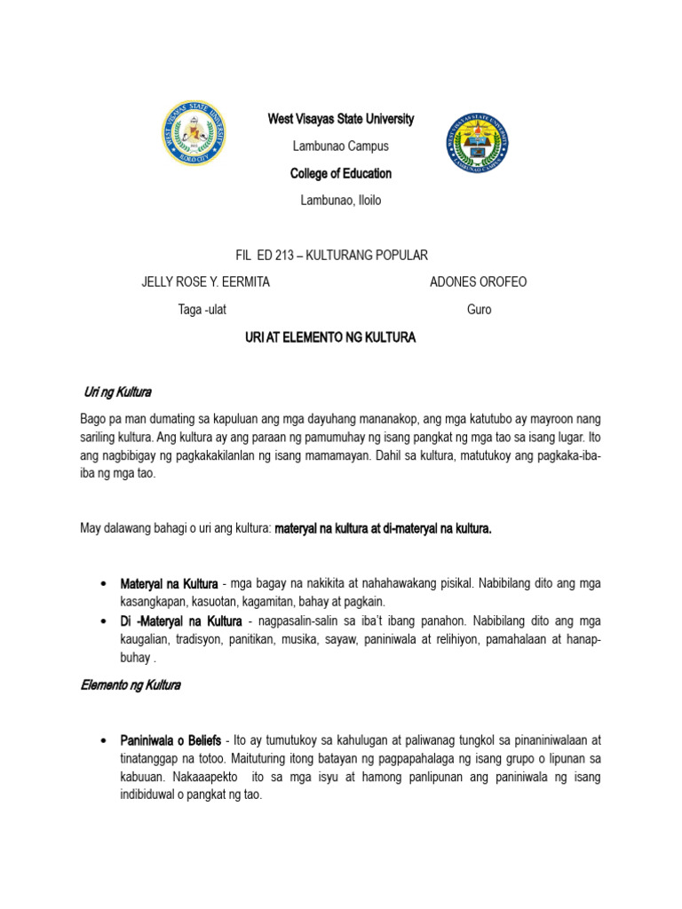 Elemento NG Kultura | PDF