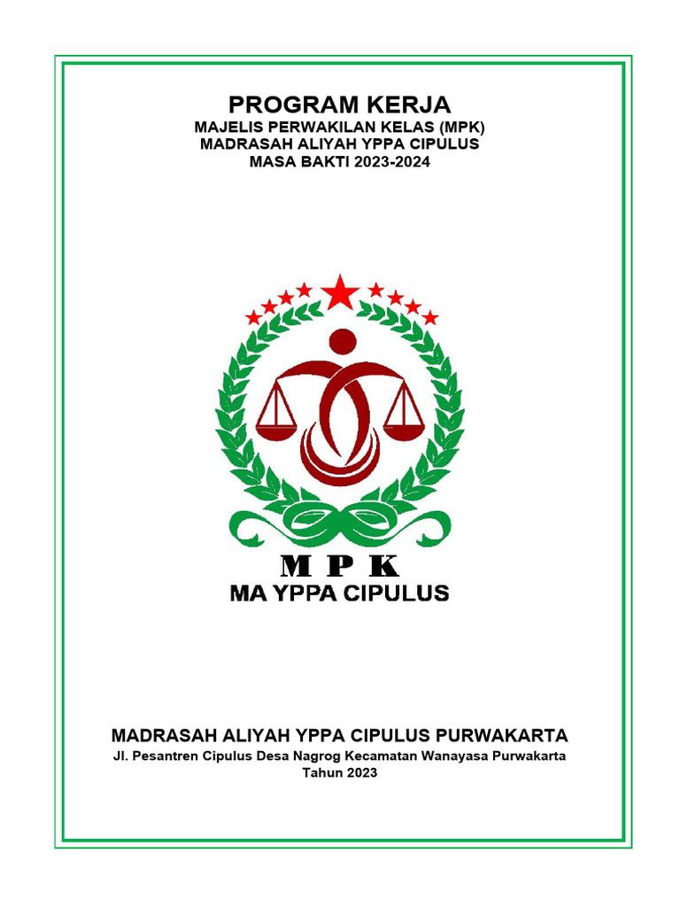 Program Kerja MPK | PDF