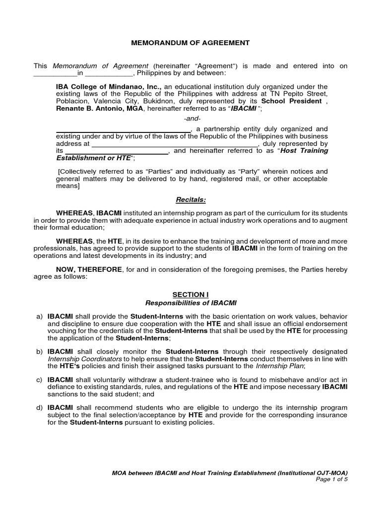 Bsit Ojt Moa 2 | Download Free PDF | Justice | Crime & Violence