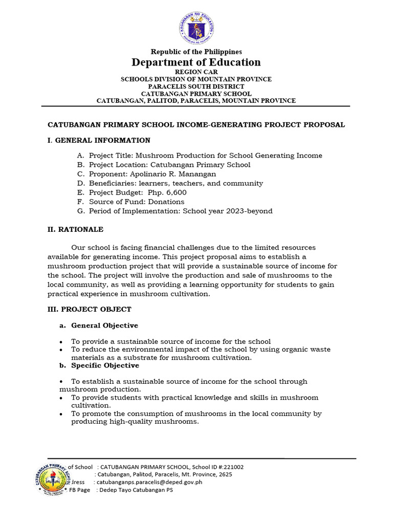 Final Project Proposal Mushroom | PDF | Compost | Mushroom