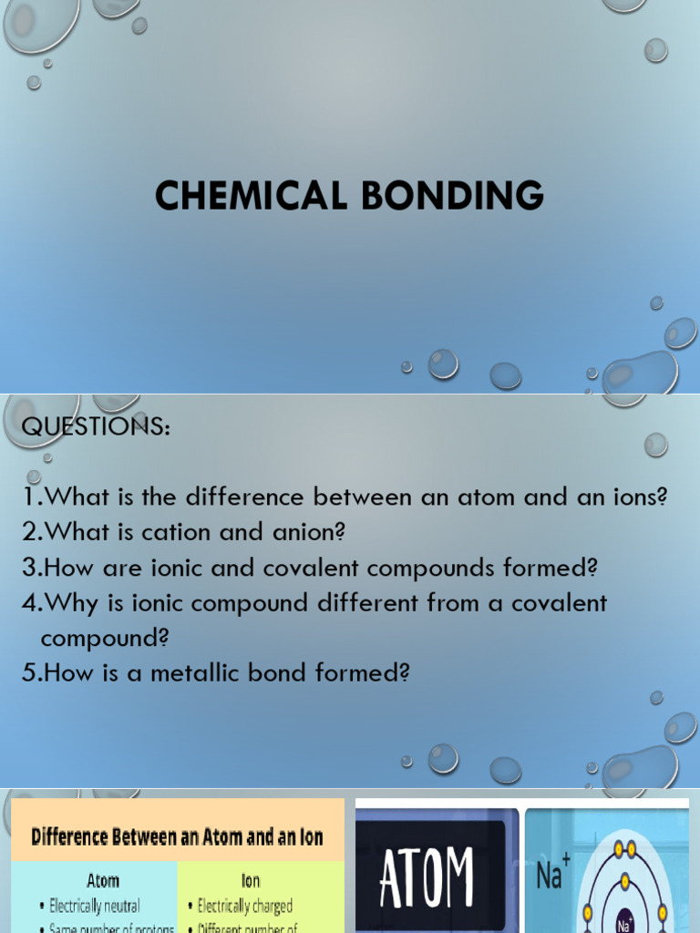 CHEMICAL-BONDING | PDF | Ion | Chemical Bond