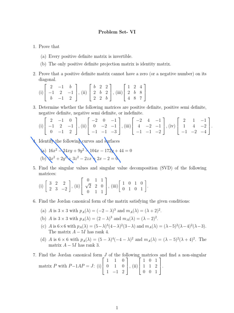 Problem Set 6 Pdf Matrix Mathematics Operator Theory