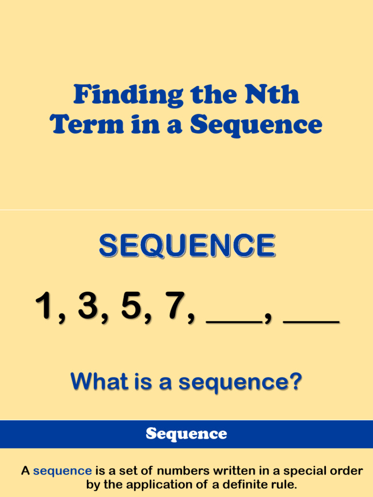 M5 Finding The NTH Term in A Sequence | PDF | Mathematics